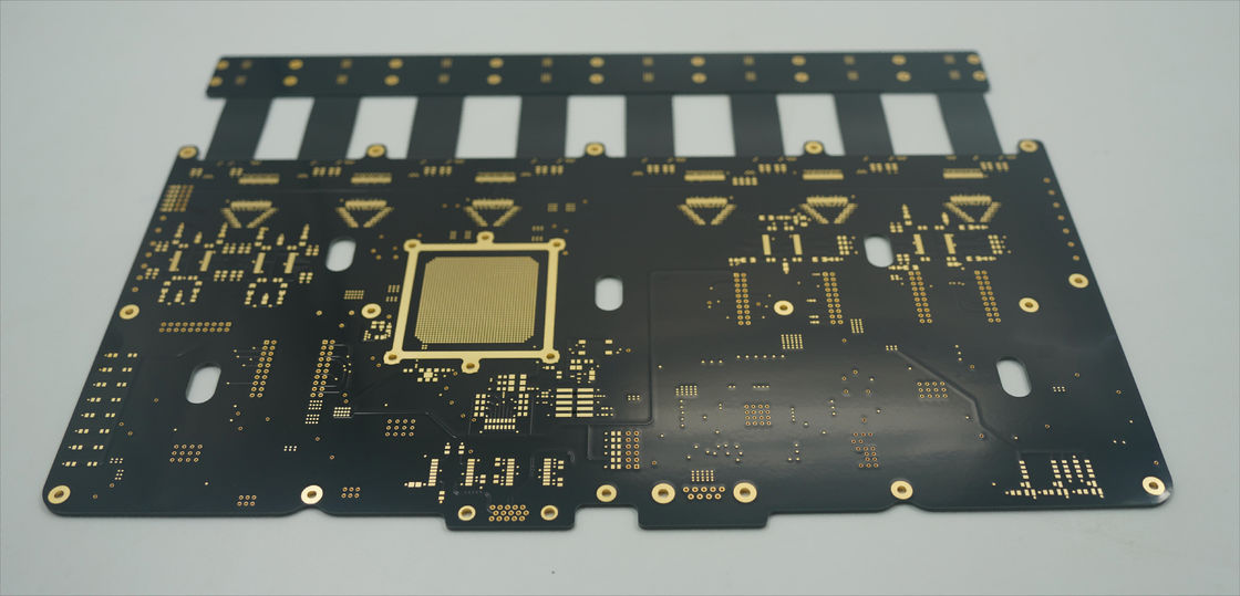 Fleksibel PCB kaku 14L PCB DAN 6 Lapisan FPC Tg170 & PI Hitam Dengan ...